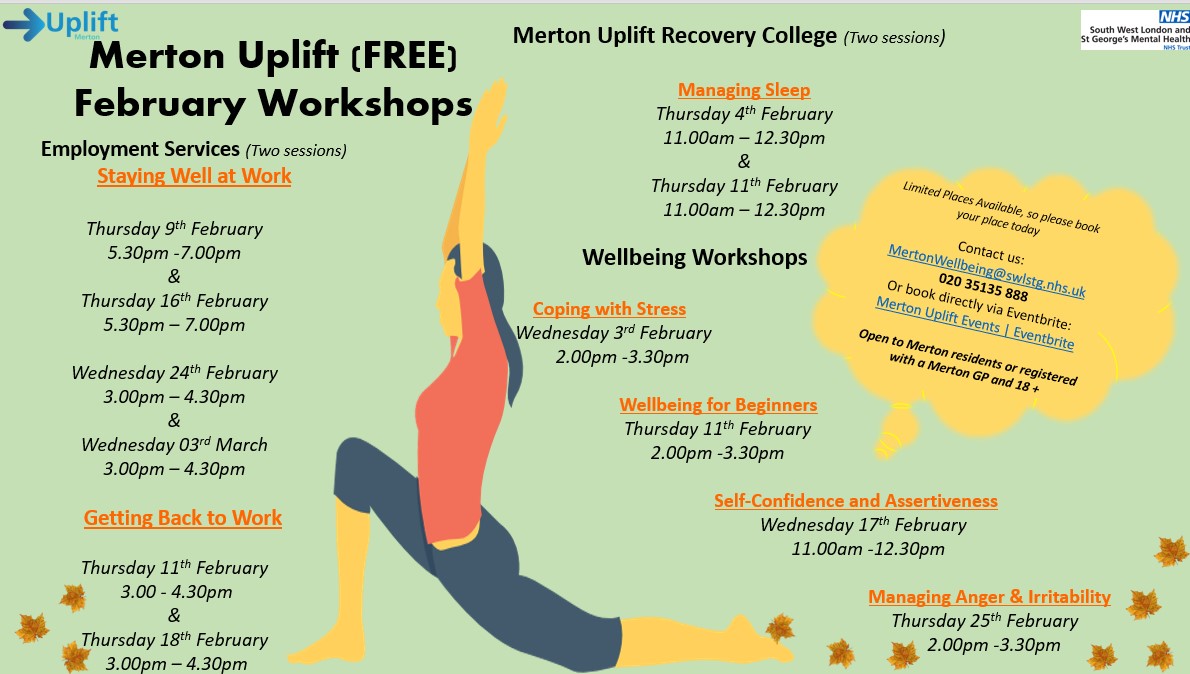 Free Wellbeing Workshops – Merton Uplift – North East Mitcham Community ...